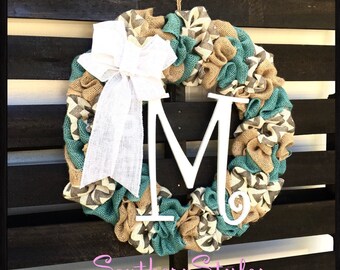 Teal burlap | Etsy