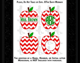 Chevron apple svg | Etsy