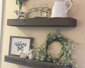 Natural wood shelf | Etsy