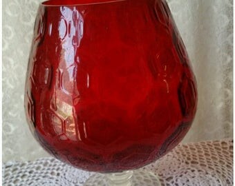 Ruby red vase | Etsy