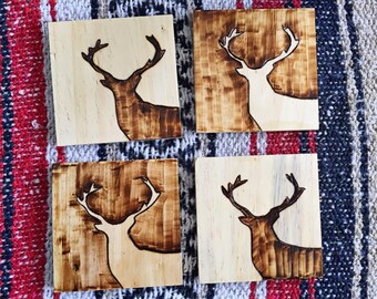 Wood burned deer | Etsy
