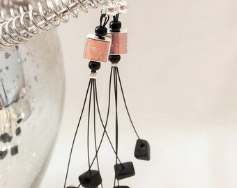 Obsidian earrings | Etsy