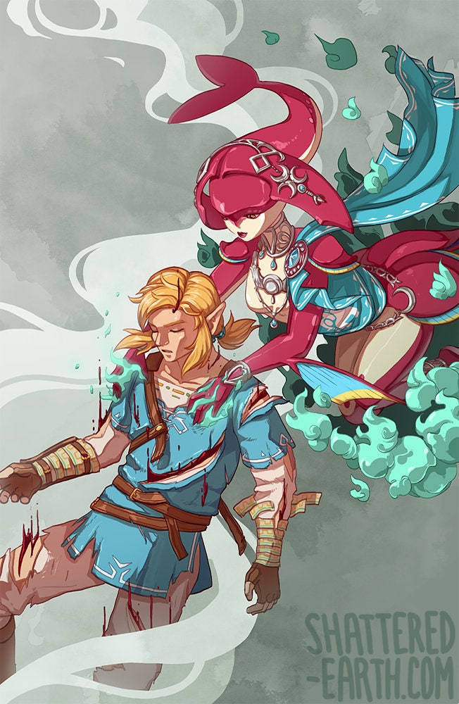 Mipha's Grace Art Print Legend of Zelda Breath of the