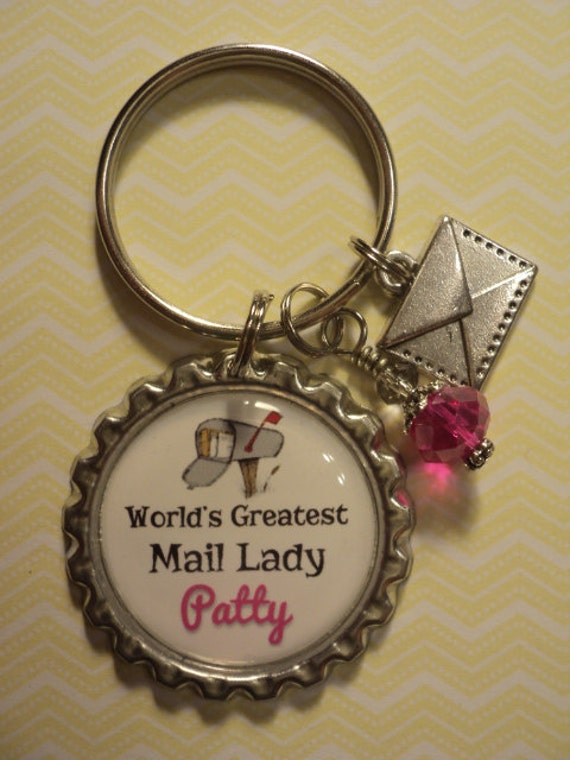 Personalized World's Greatest Mail Man/Mail Lady key chain