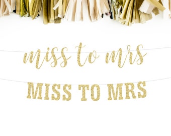 Miss to mrs banner | Etsy