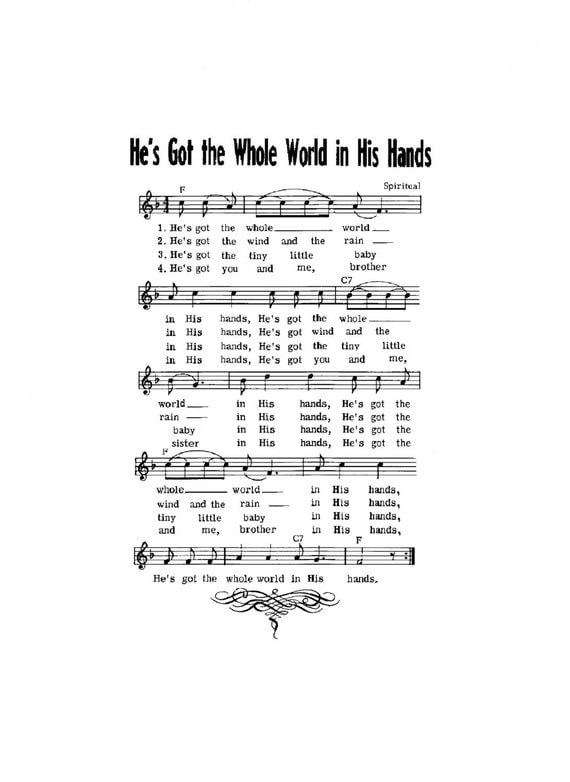 He's Got the Whole World in His Hands Hymn Digital Sheet