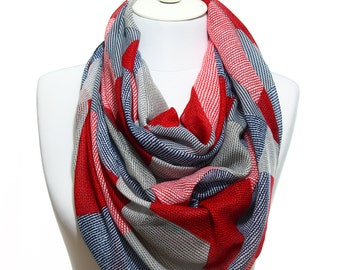 Red infinity scarf | Etsy