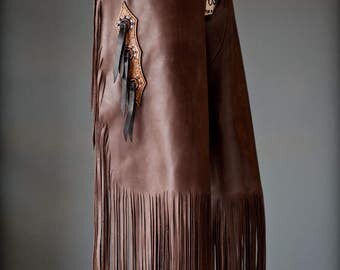 Fringe leather chaps | Etsy
