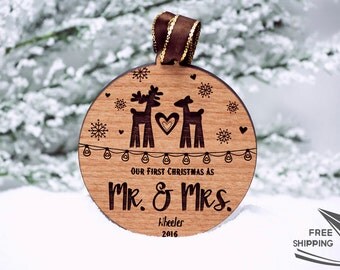 Mr and mrs ornament | Etsy