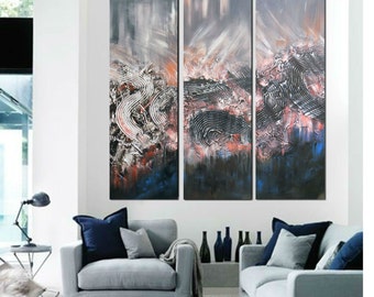 Triptych painting | Etsy