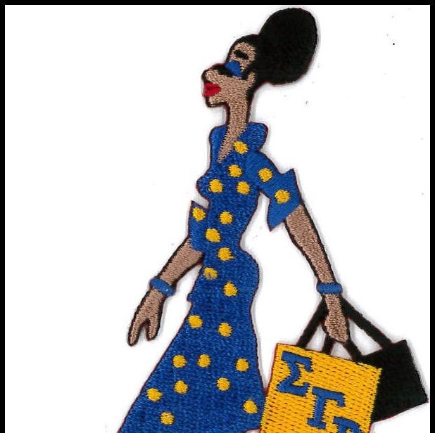 Sigma Gamma Rho Sorority Lady Diva Embroidered Appliqué Patch