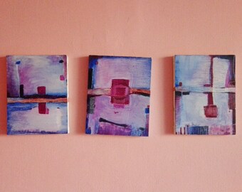 Triptych painting | Etsy