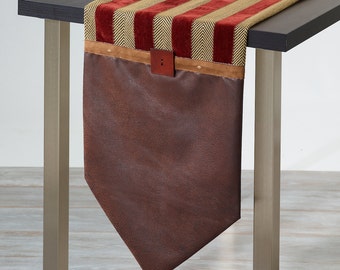 Leather table runner | Etsy