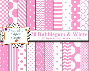 Pink scrapbook paper | Etsy