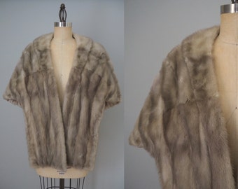 Silver mink stole | Etsy