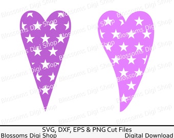 Primitive hearts svg | Etsy