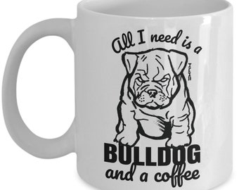 Bulldog coffee mug | Etsy
