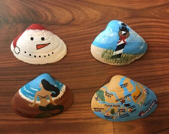 Painted clam shell | Etsy