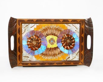 Inlaid wood tray | Etsy