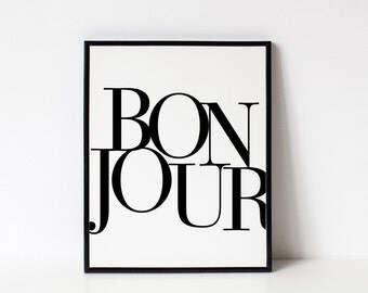 Bonjour sign | Etsy
