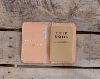 Brown Leather Field Notes Moleskine Wallet by JoeandJackHandmade