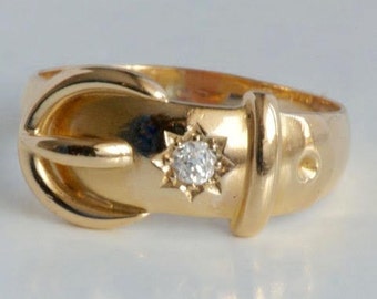 Gold buckle ring | Etsy