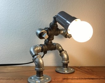 Steampunk robot lamp | Etsy