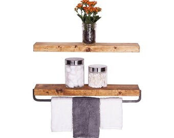 Rustic towel bar | Etsy