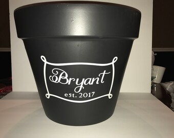 Monogram planter | Etsy