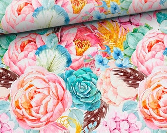 Floral knit fabric | Etsy