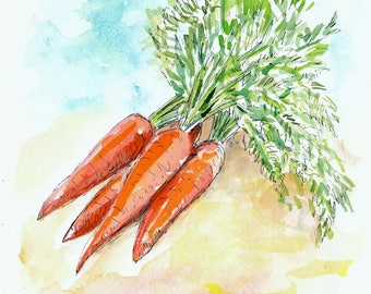 Carrots painting | Etsy