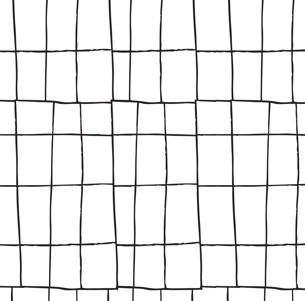 Black and White Minimalist Grid Fabric Grid By Weegallery