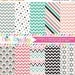 Hot Pink Lime Green and Orange Digital Paper Pack Commercial