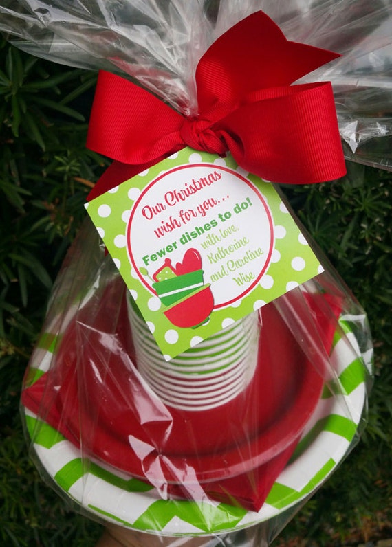 Personalized Christmas Dishes Gift Tags Printable or Printed