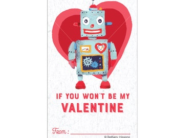 Robot valentine card | Etsy