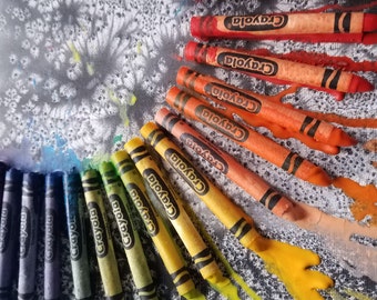 Melted crayon art | Etsy