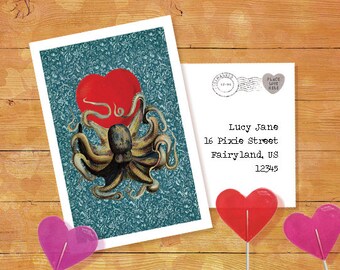 Octopus valentine | Etsy