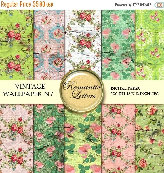 SALE-50% Digital Scrapbook paper pack Shabby by RomanticLetters