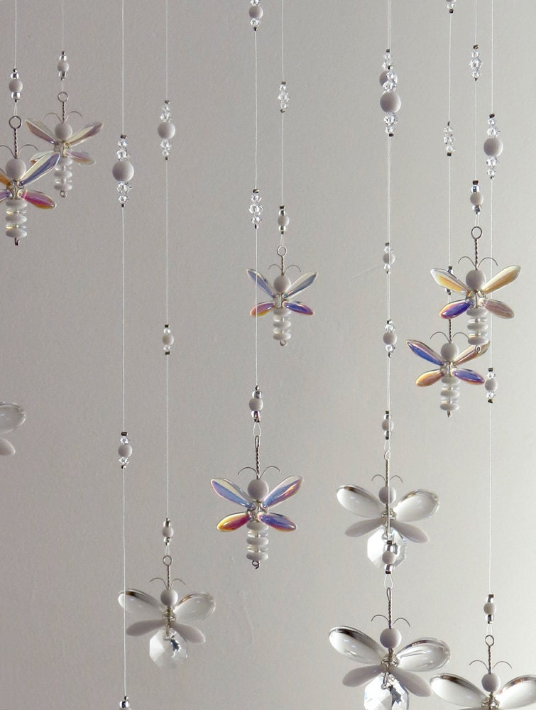 Wedding Mobile Nursery Decor Idea Fairy Mobile White Butterfly