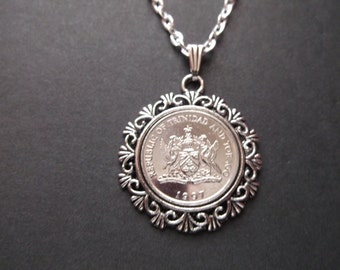 coin jewelry HUMMINGBIRD coin trinidad coin NECKLACE