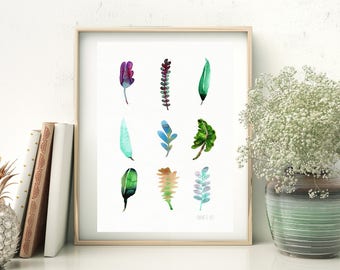 Botanical watercolor | Etsy