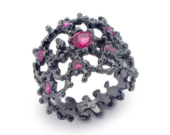 Unique ruby ring | Etsy