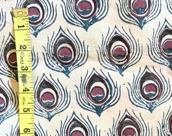Peacock print fabric | Etsy