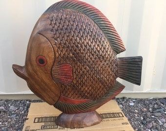 Wooden fish bowl | Etsy