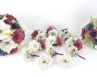 Navy silver bouquet | Etsy