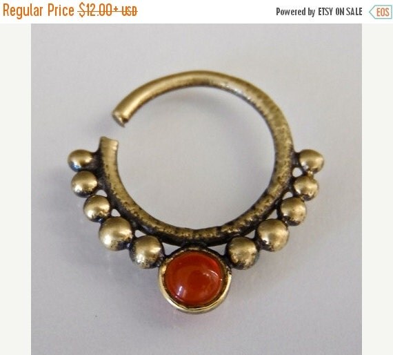 ON SALE 15% OFF Dev Red Onyx Septum Ring Septum by RONIBIZA