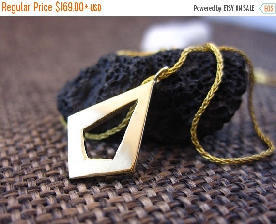 Solid 14K Gold Pendant Handmade Solid 14K Gold by AverieJewelry