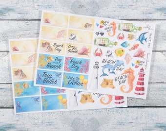 Watercolor beach | Etsy