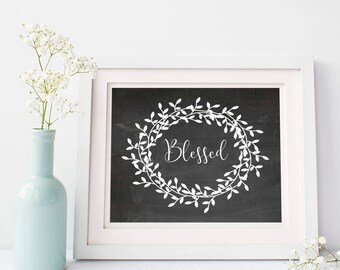 Thankful grateful blessed Printable Flowers Barn wood