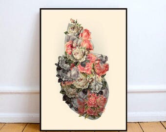 Human heart art | Etsy